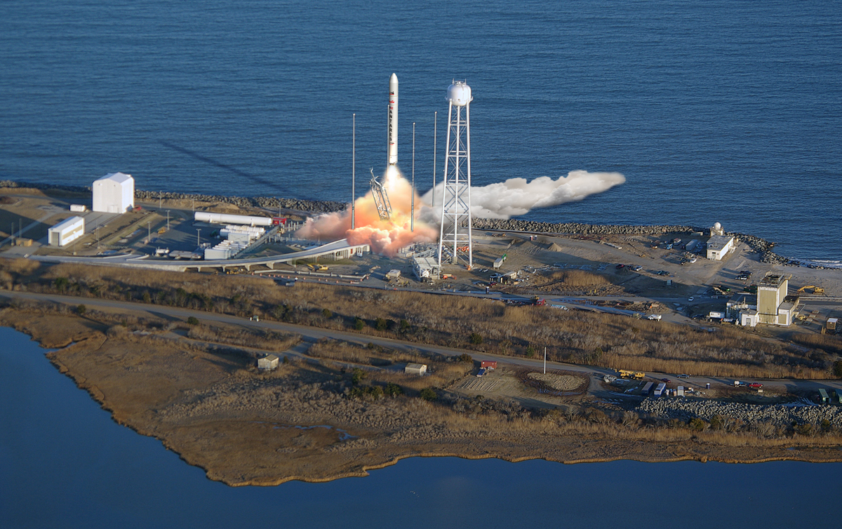 Artists Impression of Antares Launch from Wallops Island, Virginia ...